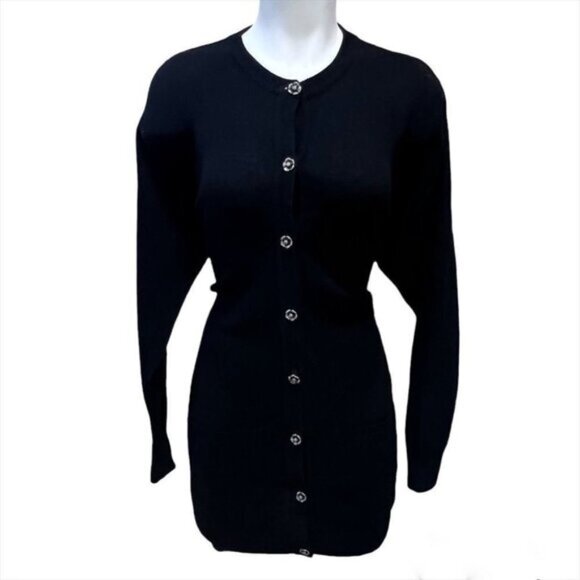 Laura Ashley | Sweaters | Vintage Laura Ashley Black Lambswool Cardigan ...